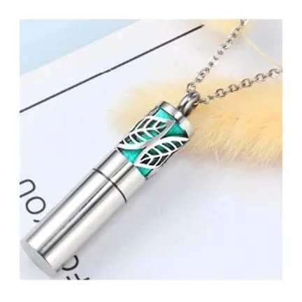 Colar Difusor Pessoal Tubo Leaf Aço Inox Premium 316L - Blend Essencial