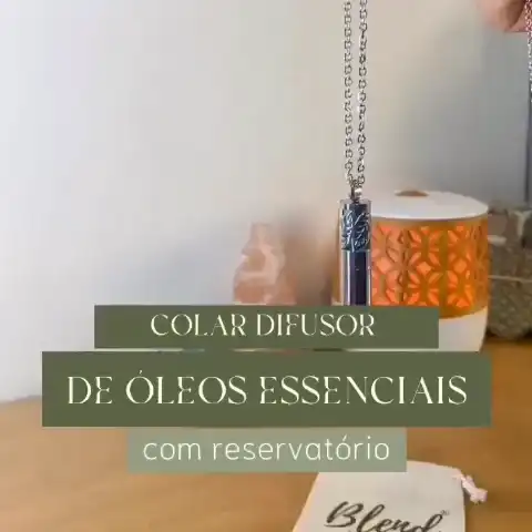 Colar Difusor Pessoal Tubo Leaf Aço Inox Premium 316L - Blend Essencial